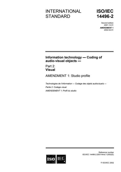 ISO IEC Amd Information Technology Coding Of Audio Visual Objects Part