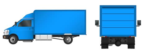 트럭 템플릿 화물 밴 벡터 일러스트 레이 션 Eps 10 흰색 배경에 고립 된 도시 상업용 차량 배달 프리미엄 벡터