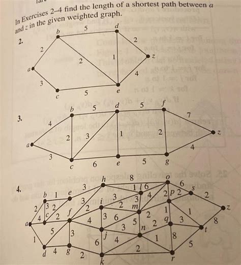 Solved In Exercises Find The Length Of A Shortest Path Chegg