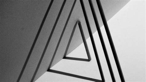 Wallpaper Triangles Shadows Black And White Hd Picture Image