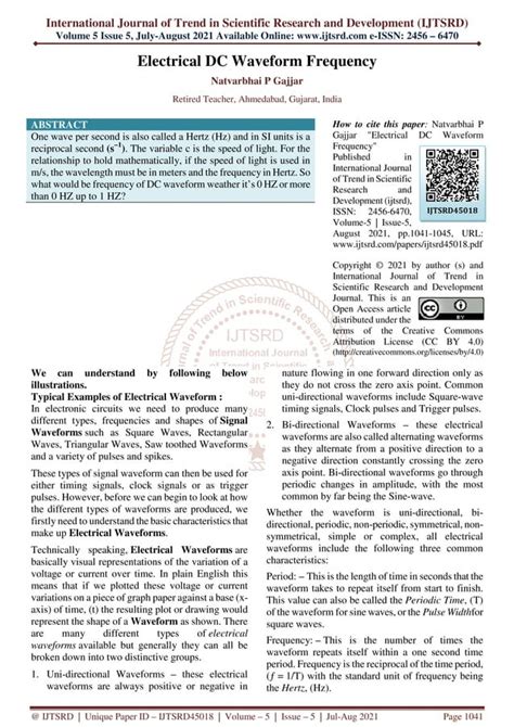 Electrical Dc Waveform Frequency Pdf