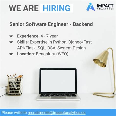 Interested Folks Please Reach Out To Recruitments Or Dm Ananth Satyanarayana