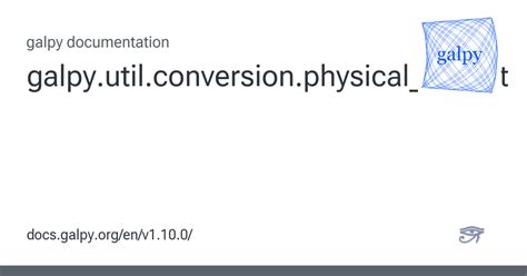 nversion physical output — galpy v1 10 0 documentation