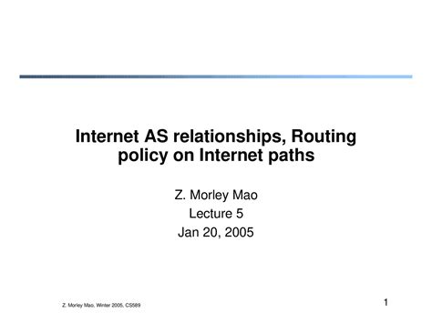 Internet As Relationships Routing Policy On Internet Paths Notes