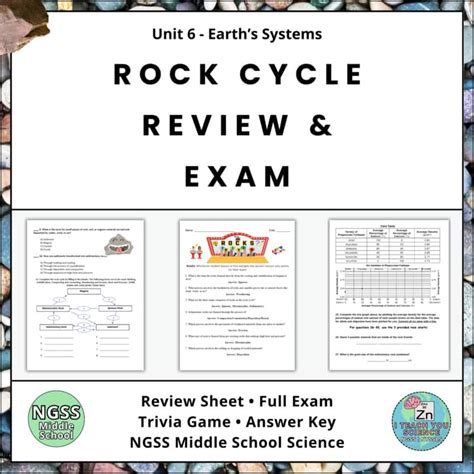 Rock Cycle Assessment With Review Activities And Game Ngss Middle