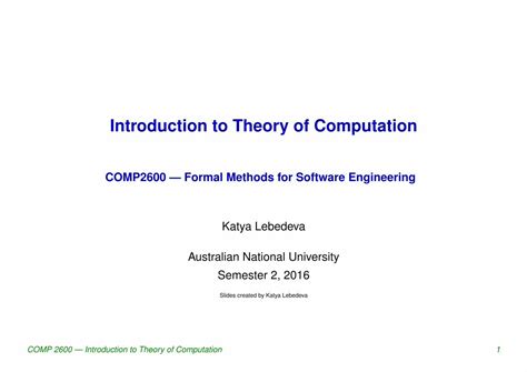 Pdf Introduction To Theory Of Computation Research School