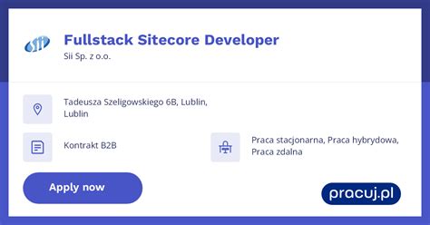 Oferta Pracy Fullstack Sitecore Developer Sii Sp Z Oo Lublin