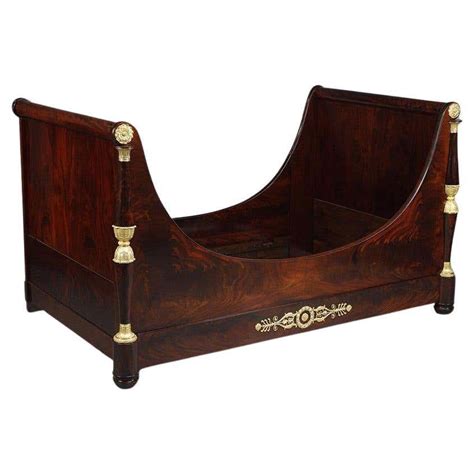 Large Solid Mahogany Boat Bed From The Empire Period For Sale At