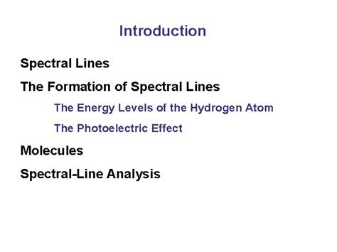 Spectroscopy And Atomic Structure Introduction Spectral Lines The