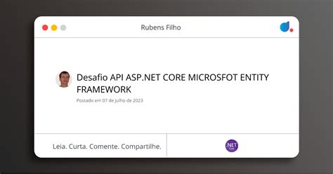 Desafio Api Aspnet Core Microsfot Entity Framework Rubens Filho Net Core Dio