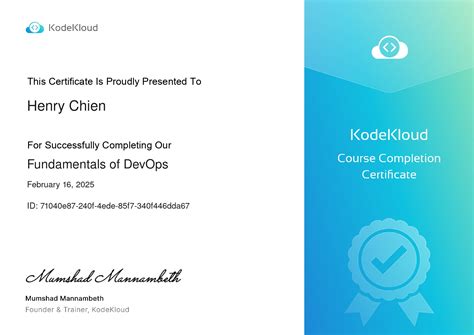 Fundamentals Of Devops Certificate Kodekloud