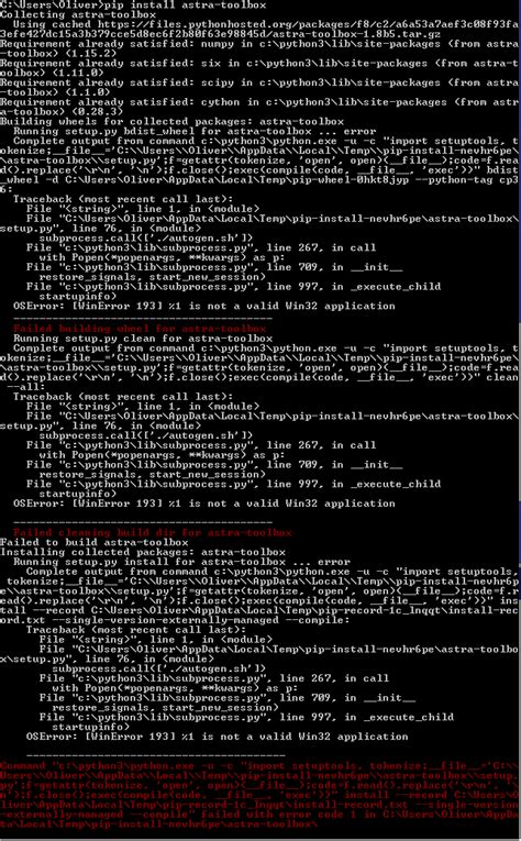 Problems Installing Astra Toolbox In Python Stack Overflow