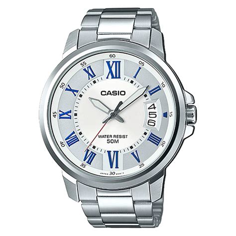 Casio Mtp E130d 7av Silver Chain Mens Analog Dress Watch