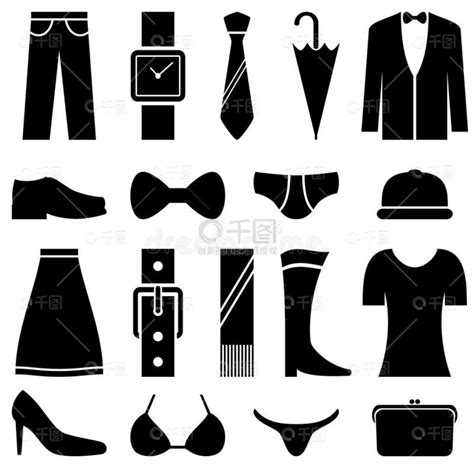 黑色免抠元素 黑色简约风格服饰图标 黑色简约风格服饰图标图片免费下载 5129994438 千图网pro