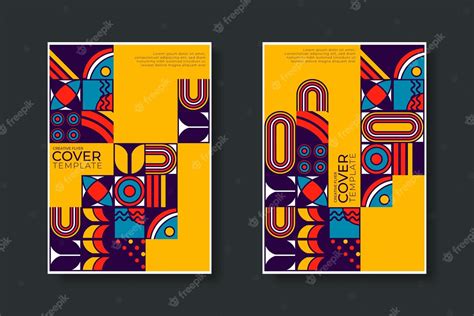 Free Vector Abstract Geometric Shapes Pattern Bauhaus Minimal Art Design Background Modern