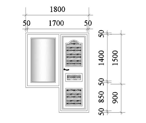 1800x2400mm Door Cum Window Plan Is Given In This Autocad Drawing File Download Now Cadbull