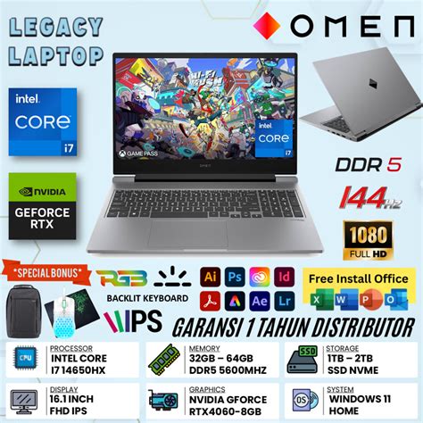 Jual Laptop Gaming Hp Omen Intel Core I Hx Ram Gb Tb Ssd Rtx Gb Fhd Ips Hz