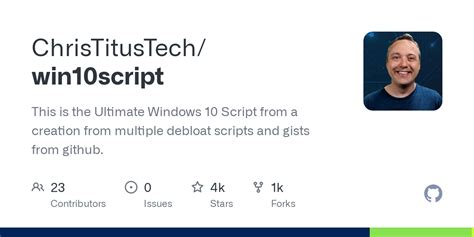 GitHub ChrisTitusTech Win Script This Is The Ultimate Windows Script From A Creation From