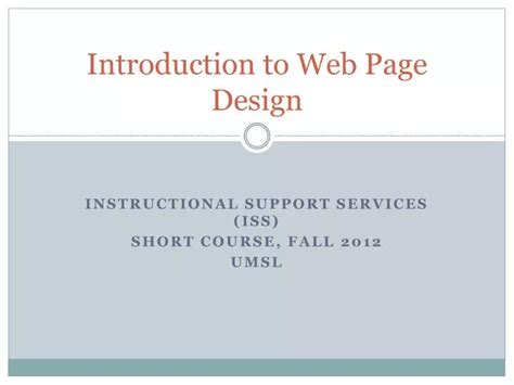 Ppt Introduction To Web Page Design Powerpoint Presentation Free