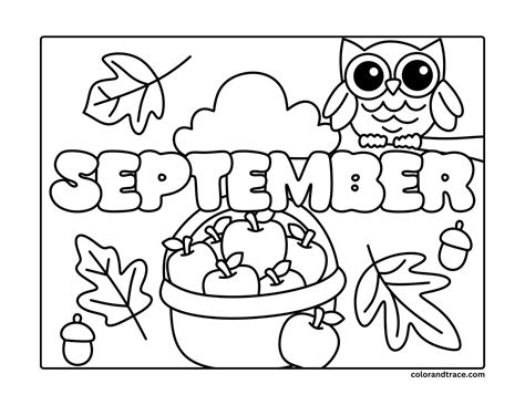 September Coloring Page Free Printable Pdf Color And Trace