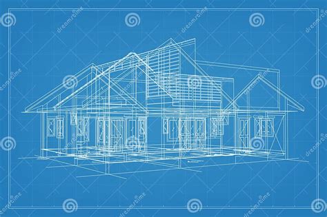 3d Render Of Building Wireframe Structure Perspective Wireframe Of House Exterior Abstract