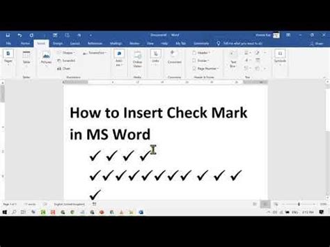 How To Insert Check Mark In MS Word Insert Check Mark Ms Word Words Marks