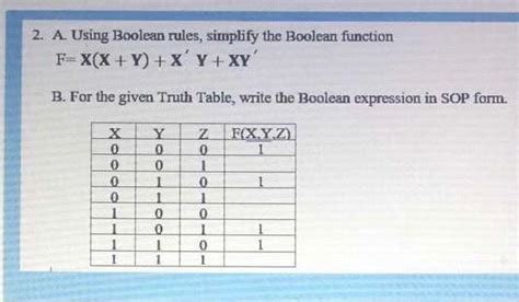 Solved 2 A Using Boolean Rules Simplify The Boolean