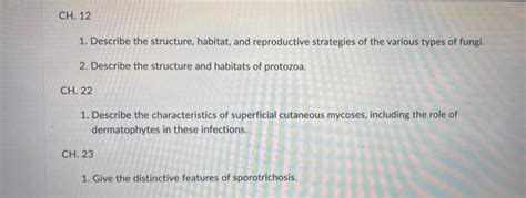 solved 1 describe the structure habitat and reproductive
