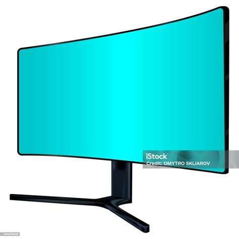 Ilustración De Monitor Sin Marco Ips Ilustración Vectorial Realista