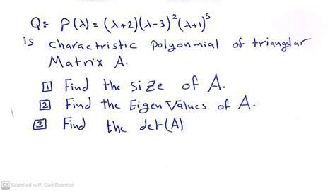 Solved Q−pλλ2λ−32λ15 Is Charactristic Polyonmial