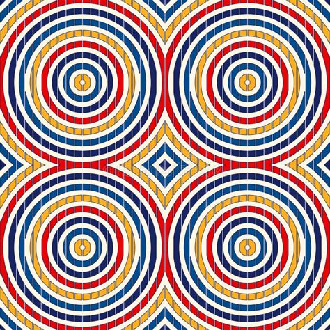 Seamless Pattern With Symmetric Geometric Ornament Abstract Background With Colorful Round