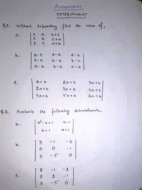 Assignment Determinant Pdf