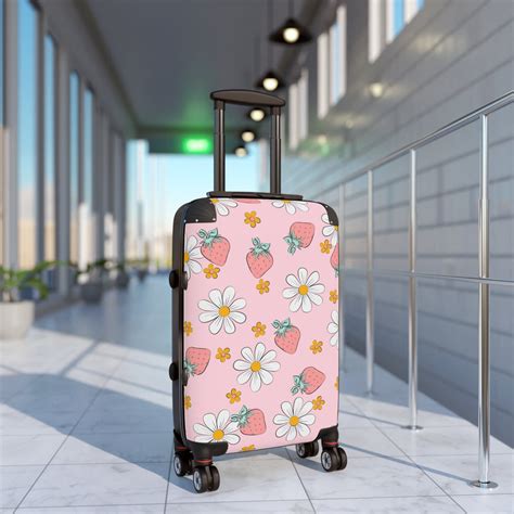 Strawberry Suitcase Cute Stand Out Design With Built In Lock 360 Degree