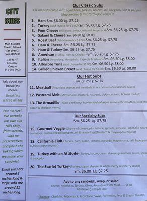 City Subs Updated May 2026 41 Photos And 174 Reviews 149 N 4th St Coos Bay Oregon Delis