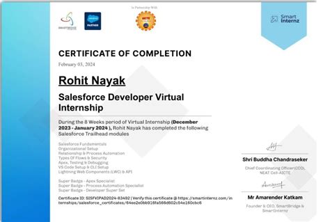 Rohit Nayak On Linkedin Salesforcedeveloper Salesforce Smartinternz Salesforcetrailhead…
