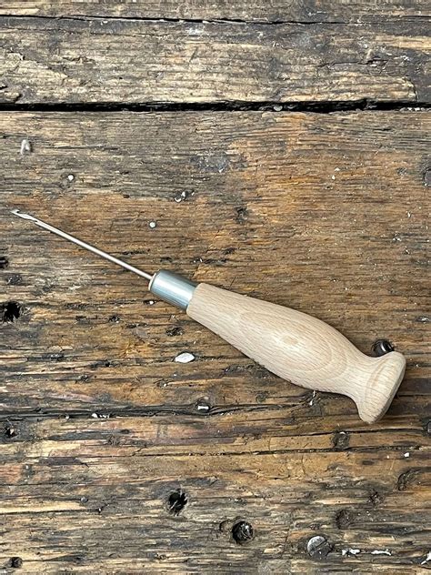 Double Hook Awl In Beech Handle Sewing Awl Stitching Awl Craft