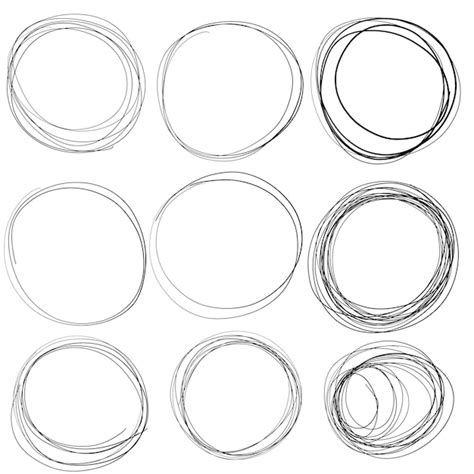 Premium Vector Set Of Round Hand Drawn Doodle Frames Isolated On White Background Vector
