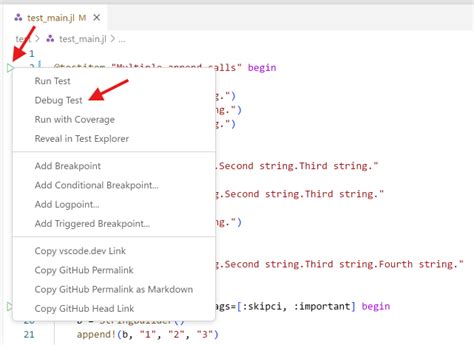Test Item Framework Julia In VS Code
