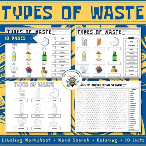 Types Of Waste Worksheet Recycling And Waste Management Science Activities