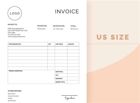 Invoice Template Word Editable Invoice Template Invoice Etsy