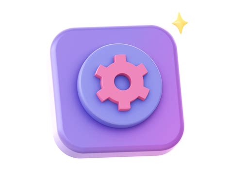 3d Render Of Purple Gear Configuration Setting Side Icon For Ui Ux Web Mobile Apps Social Media