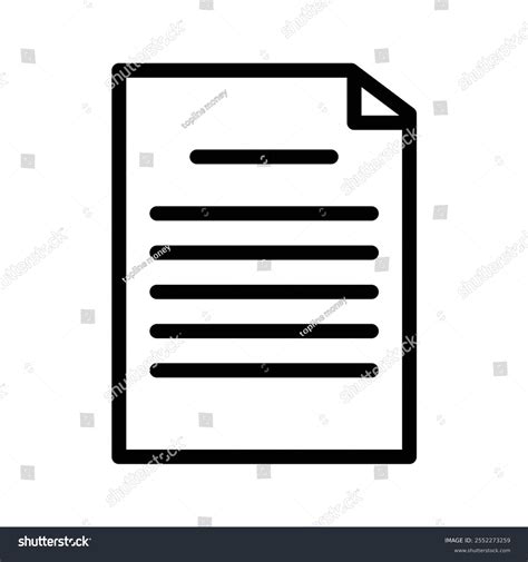 Document Icon Black White Vector Outline Stock Vector Royalty Free 2552273259 Shutterstock