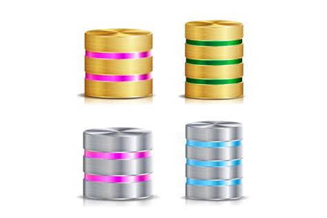 Network Database Disc Icon Vector Set Graphic By Pikepicture · Creative Fabrica