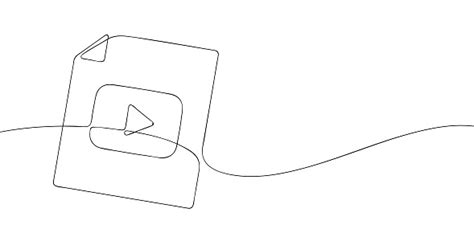 비디오 파일의 단일 선 그리기입니다 연속 라인 비디오 플레이어 아이콘입니다 한 줄 아이콘 Mp4 파일 벡터 일러스트 레이 션 개념에 대한 스톡 벡터 아트 및 기타 이미지