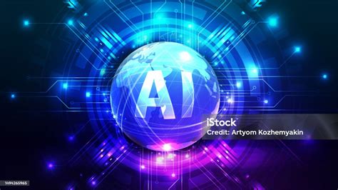 디지털 영역의 인공 지능 컴퓨터 데이터베이스 개념에 대한 배경 홀로그램 행성 형태의 현대 분홍색과 파란색 Cpu 기술 미래