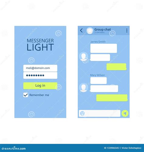 Concept Of Ui Kit Social Network Messenger Stock Vector Illustration