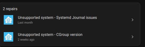 System Repair Warnings Configuration Home Assistant Community