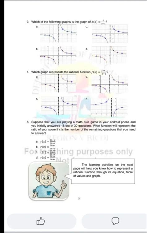 Solution Mathematics Representing Rational Functions Through Table Of Values Graph And Equation