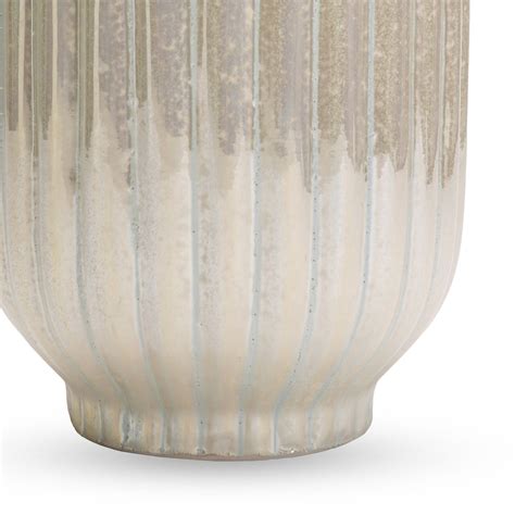 Shop White Ribbed Ceramic Vase Large At Best Price Online In India