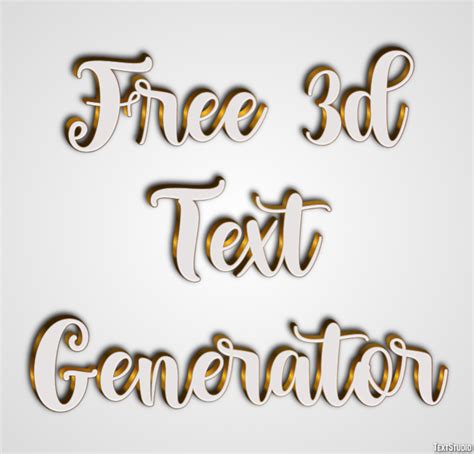 Free 3D Text Generator Text Effect and Logo Design Font